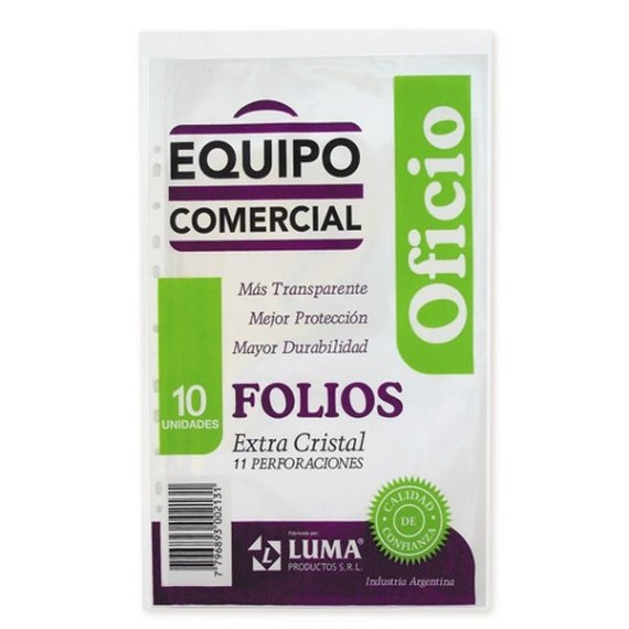 FOLIOS OFICIO X 10 UNIDADES PREMIUM 70MIC